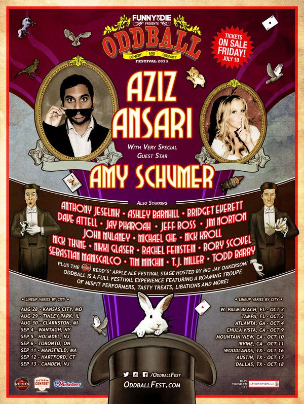 Aziz Ansari, Amy Schumer to Headline Oddball Comedy Fest, Presale Going ...